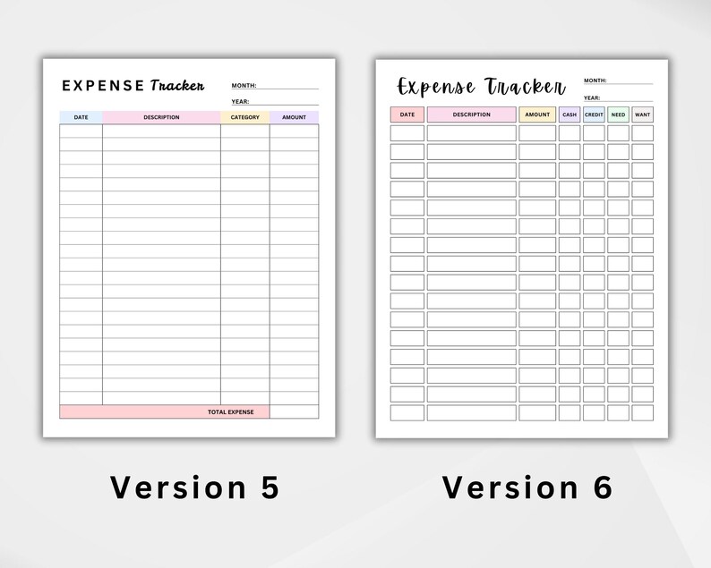 Expense Tracker Printable. Monthly Spending Tracker Sheet. Daily Money ...