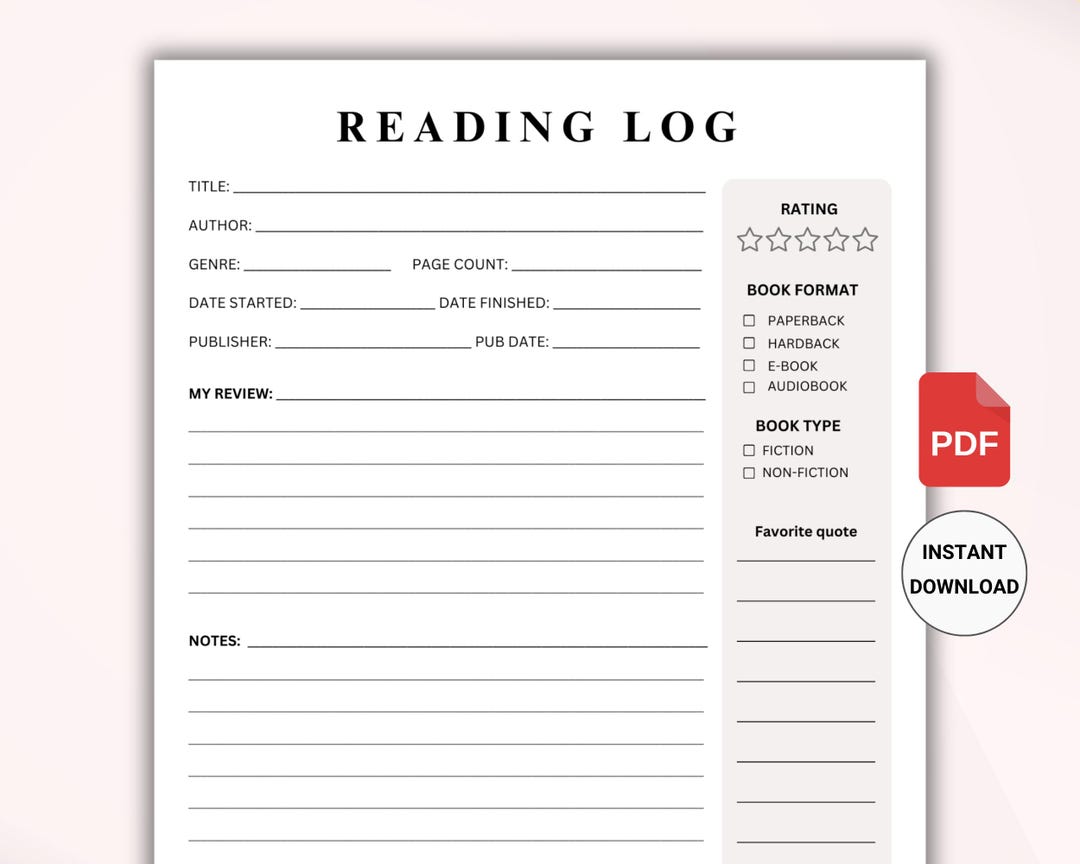 Reading Log. Printable Reading Tracker. Books I've Read. Book Log. Book ...