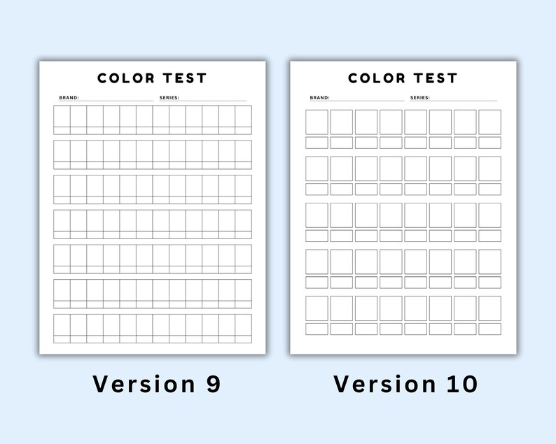 Blank Color Swatch Charts. Swatch Test Template. Color Test. Color ...