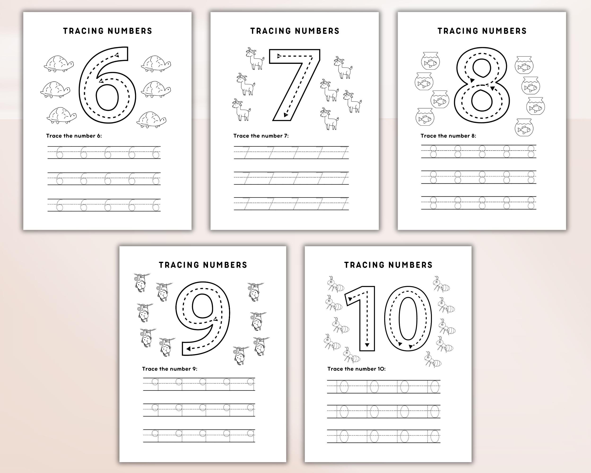 Printable Number Tracing Worksheets Traceable Numbers Preschool ...