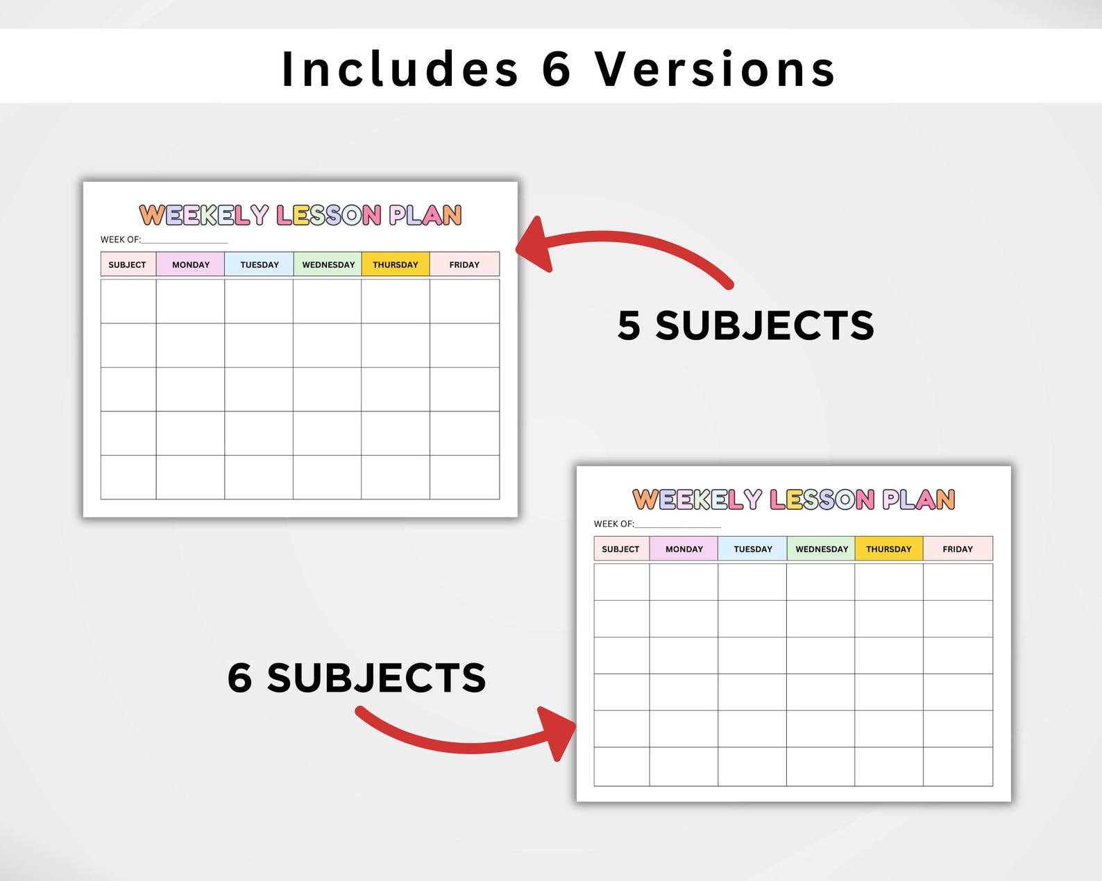 Printable Weekly Lesson Plan for Preschool. Homeschool Teacher Planner ...