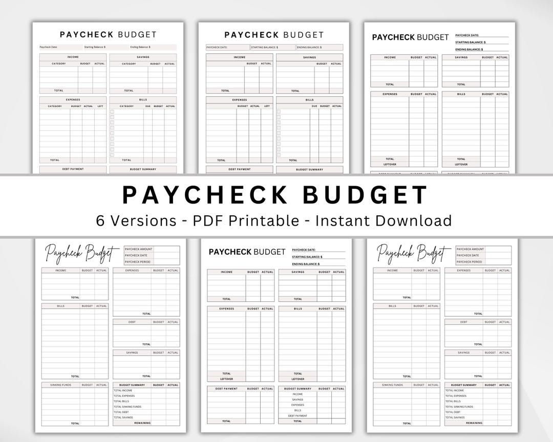 Weekly Paycheck Budget Planner PDF, Editable Budget by Paycheck ...