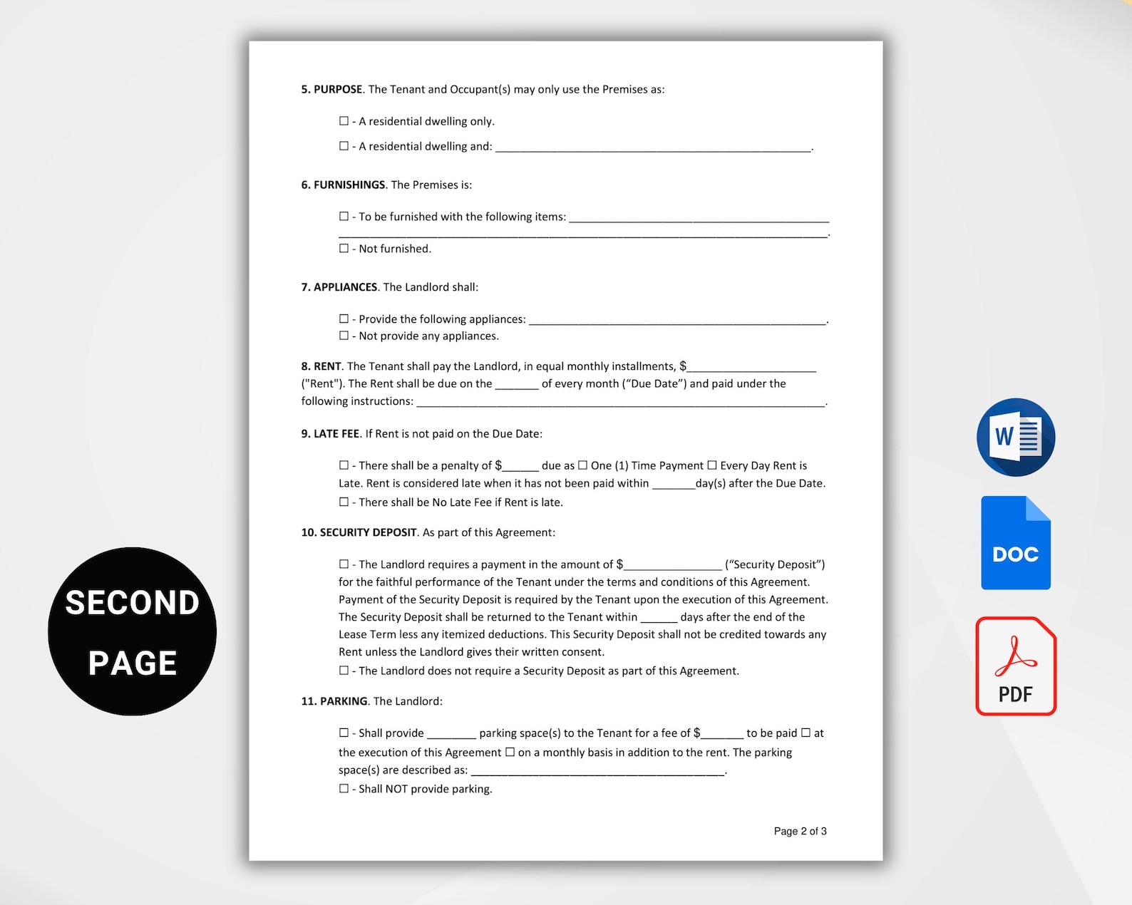 Editable Tenancy Agreement. Rental Agreement Printable. Simple Tenancy ...