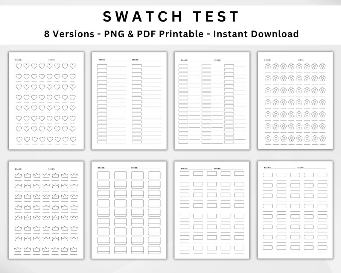 Swatch Test PRINTABLE. Color Test. Color Swatch. Marker Set. Marker ...