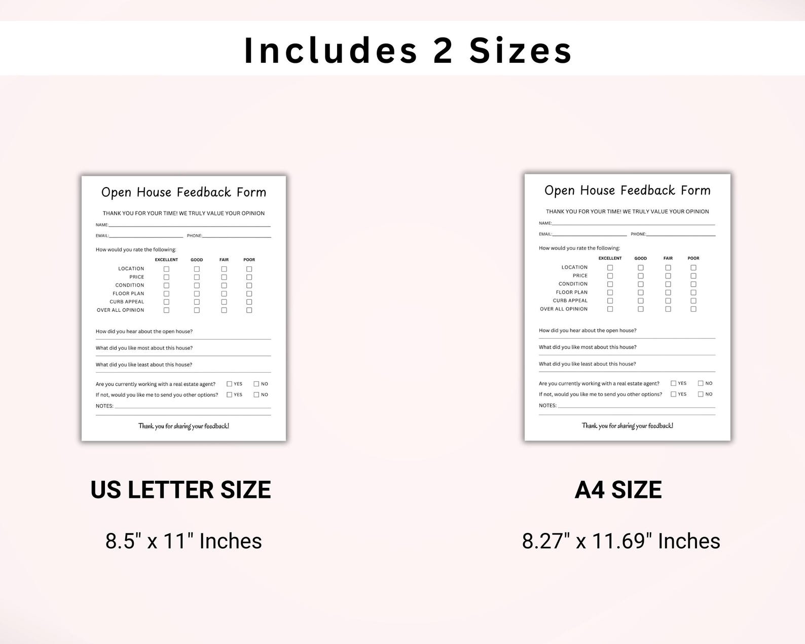 Printable Open House Feedback Form. Real Estate Agent Open House ...