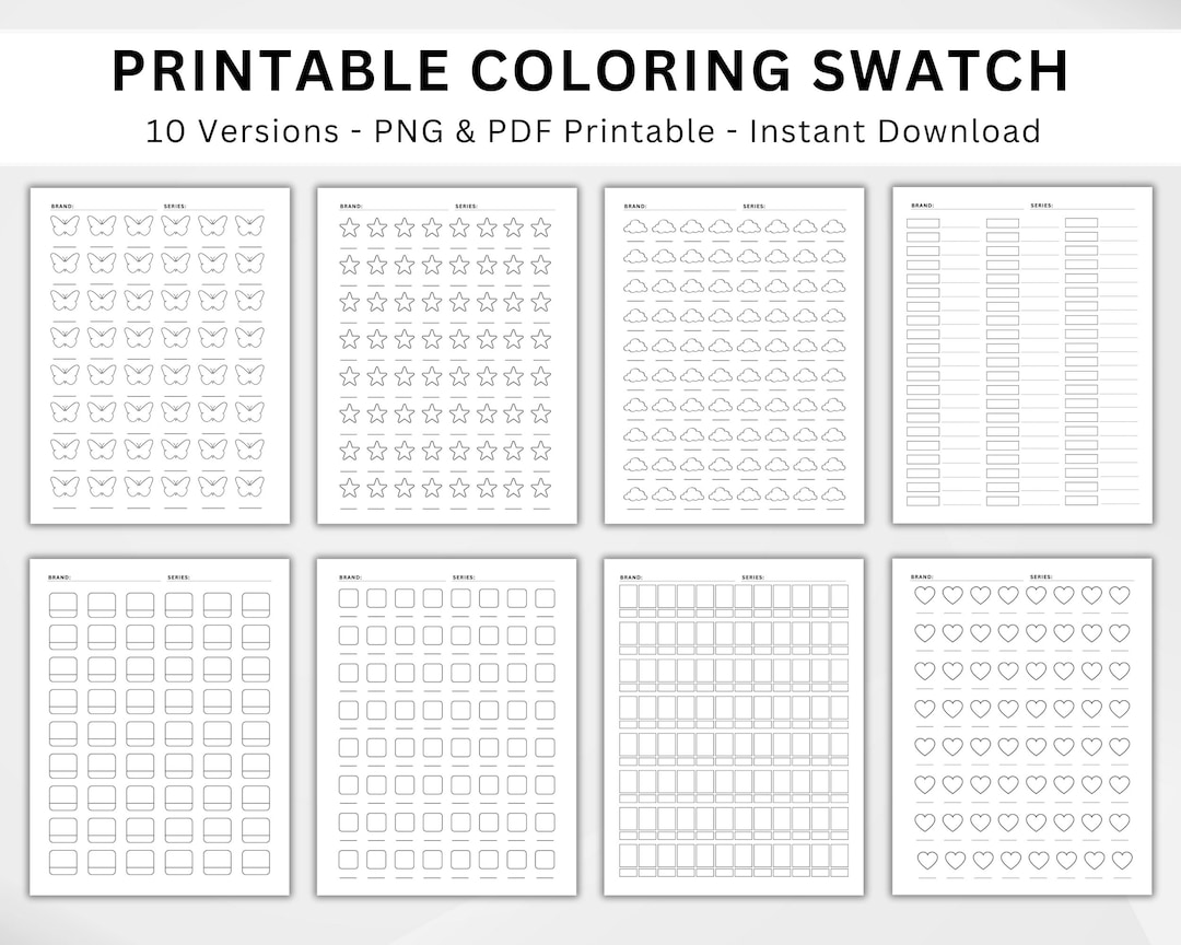 Color Swatch Charts. Swatch Test Template. Blank Color Test. Color ...