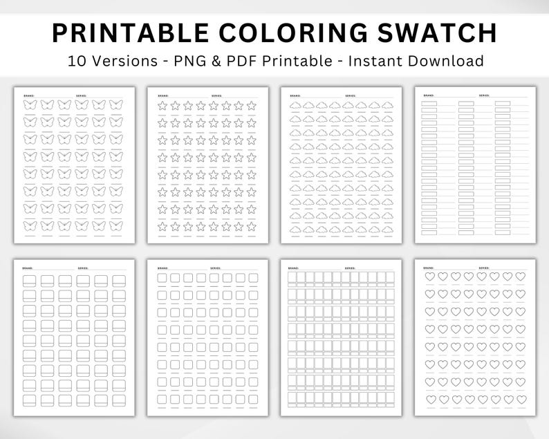 Color Swatch Charts. Swatch Test Template. Blank Color Test. Color ...
