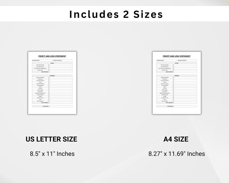 Printable Profit and Loss Statement Template. Small Business Income ...