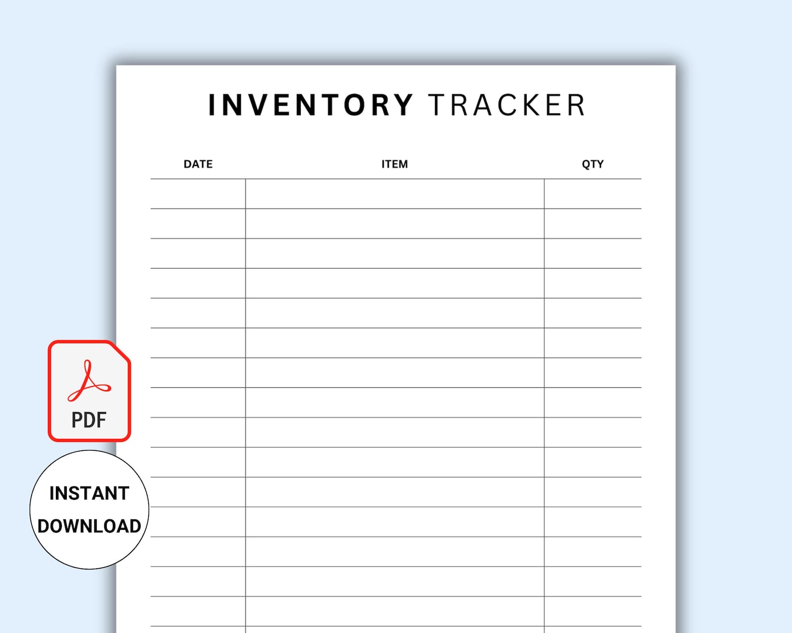 Printable Inventory Organizer. Inventory Management Form. Inventory ...