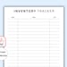 Printable Inventory Organizer. Inventory Management Form. Inventory ...