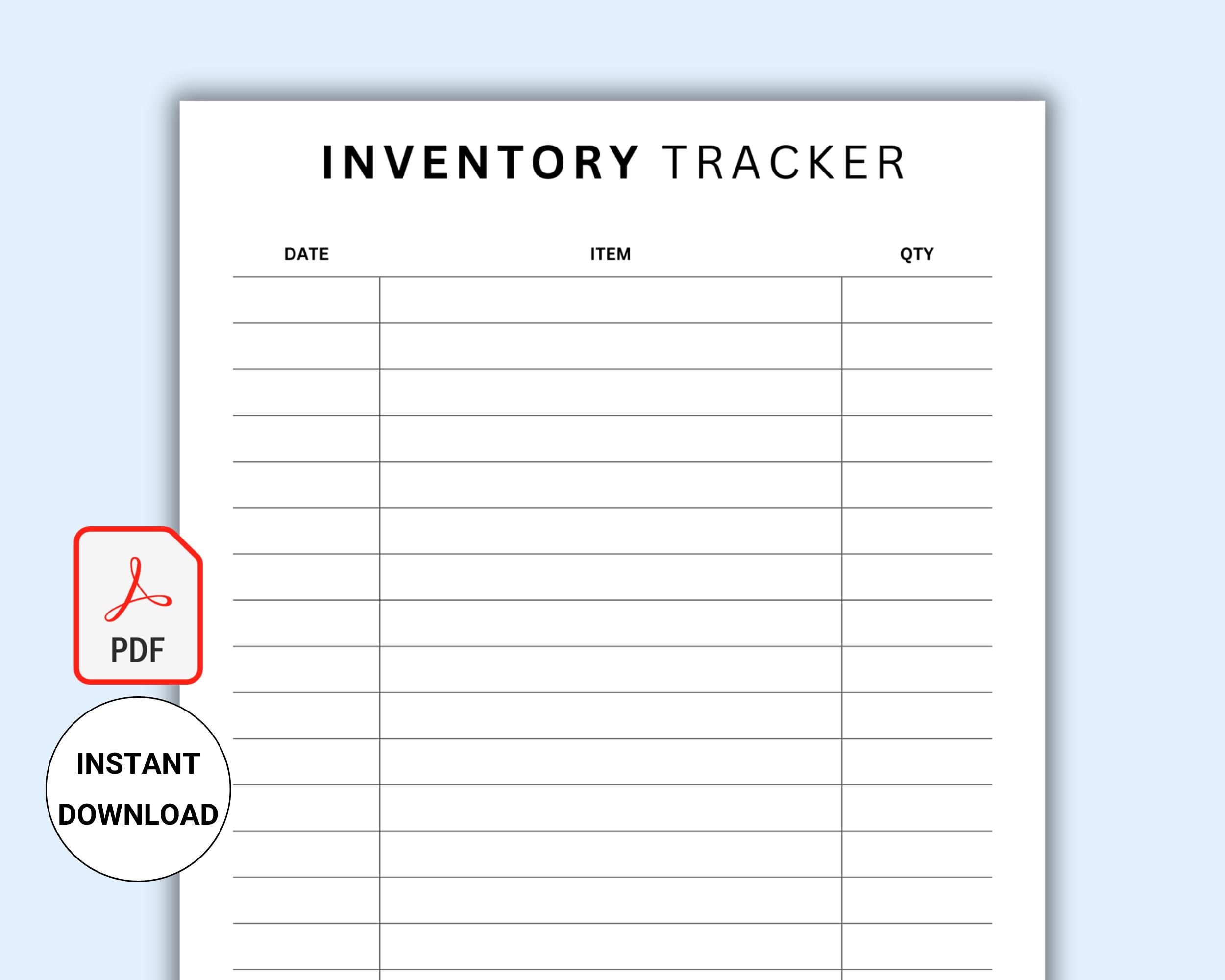 Printable Inventory Organizer. Inventory Management Form. Inventory ...