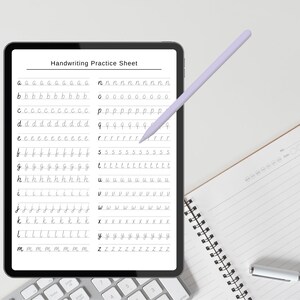 Handwriting Practice Sheets Printable PDF, Alphabet Writing Practice ...