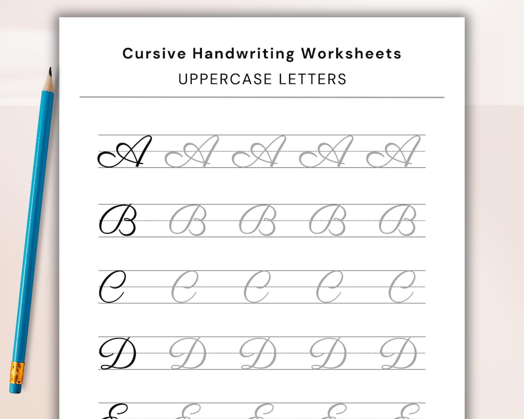 Cursive Handwriting Worksheets. Printable Cursive Worksheets. Uppercase ...