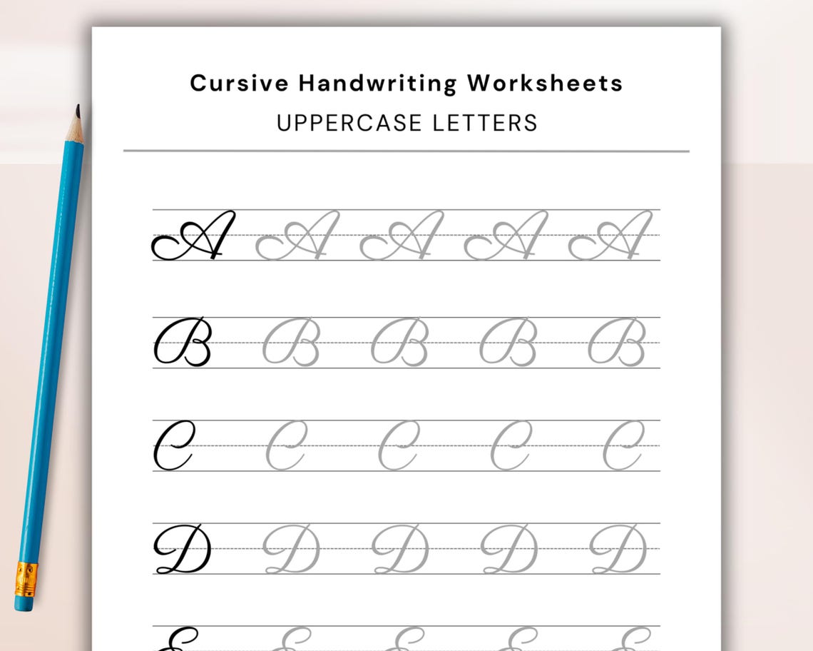 Cursive Handwriting Worksheets. Printable Cursive Worksheets. Uppercase ...