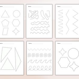 20 Preschool Line Tracing Worksheets Bundle. Printable Line Trace Page ...