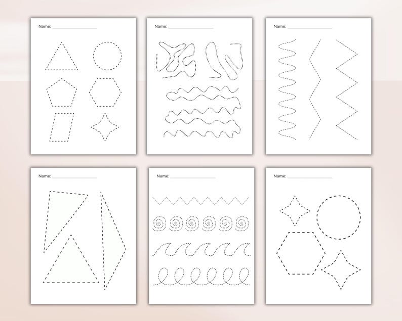 20 Preschool Line Tracing Worksheets Bundle. Printable Line Trace Page ...