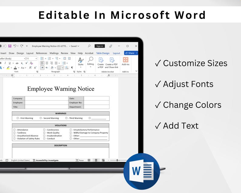 PRINTABLE Employee Warning Notice. Employee Write Up. Employee ...