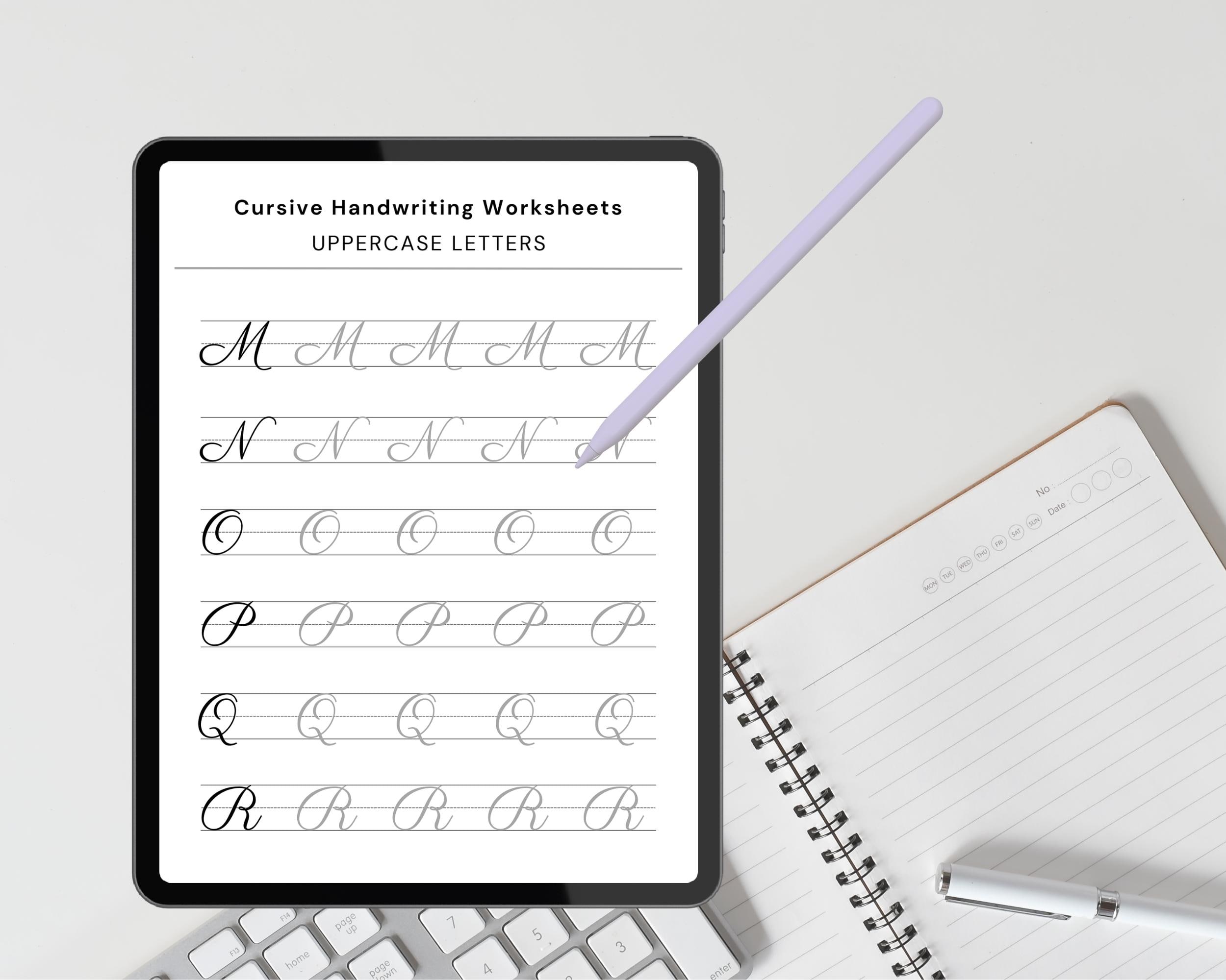 Cursive Handwriting Worksheets. Printable Cursive Worksheets. Uppercase ...