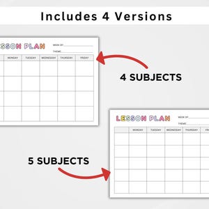 Printable Weekly Lesson Plan. Homeschool Teacher Planner. Daily Lesson ...