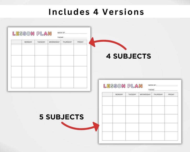 Printable Weekly Lesson Plan. Homeschool Teacher Planner. Daily Lesson ...