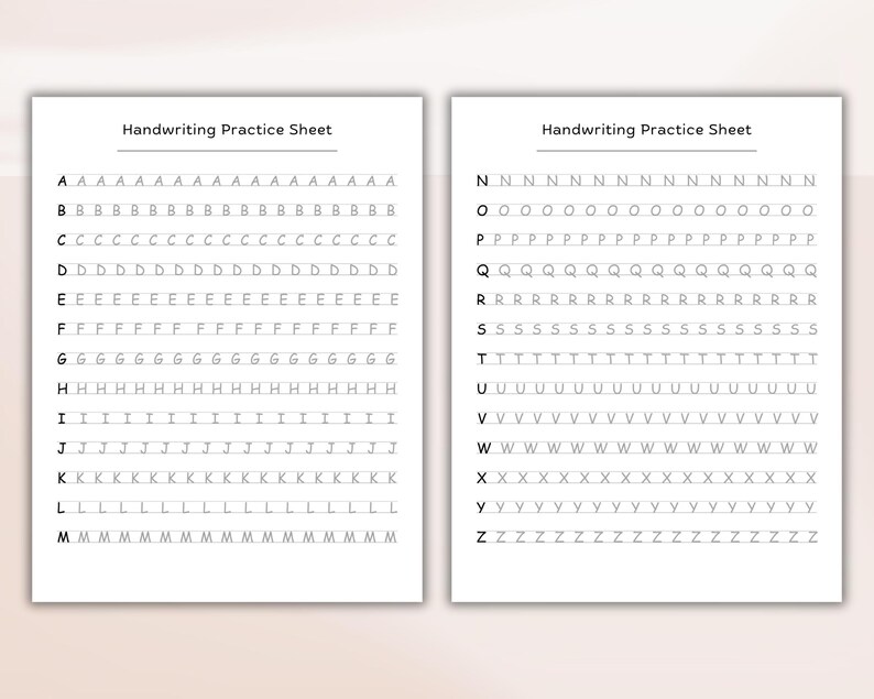 Printable Alphabet Tracing Worksheets: Handwriting Practice (PDF & PNG ...