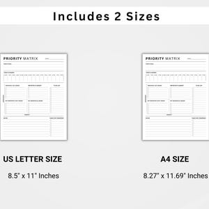Task Priority Matrix Printable | Decision Matrix & Productivity Planner ...