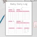 Baby Daily Log. Infant Daily Log. Newborn Baby Tracker. Baby Feeding ...