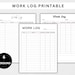 Work Log Printable | Daily Task & Time Tracker | Employee Timesheet ...
