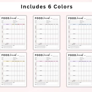Daily Food Diary. Food Journal. Daily Calorie Tracker. Calorie Counting ...