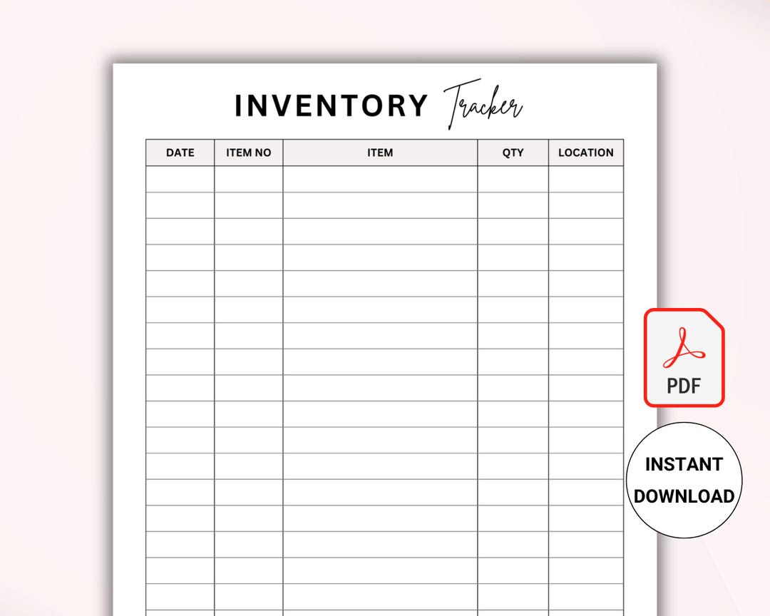 Printable Inventory Tracker | Small Business Product Organizer | PDF ...