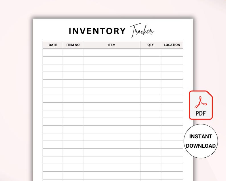 Printable Inventory Tracker | Small Business Product Organizer | PDF ...