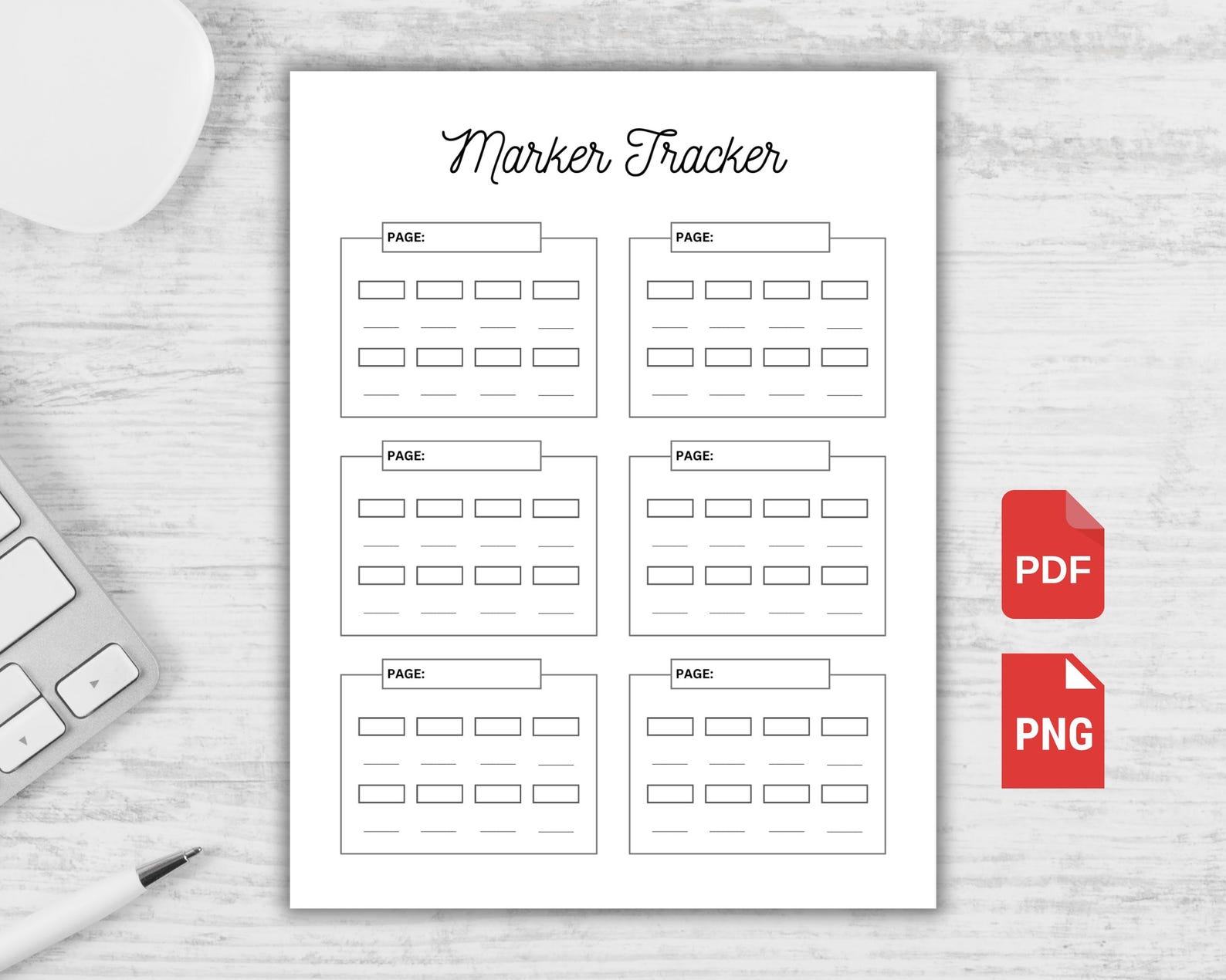 Marker Tracker Planner Page Journal Color Tracker Journal Colour ...