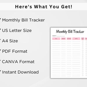 Printable Bill Payment Checklist Tracker. Bill Pay Organizer. Bill ...