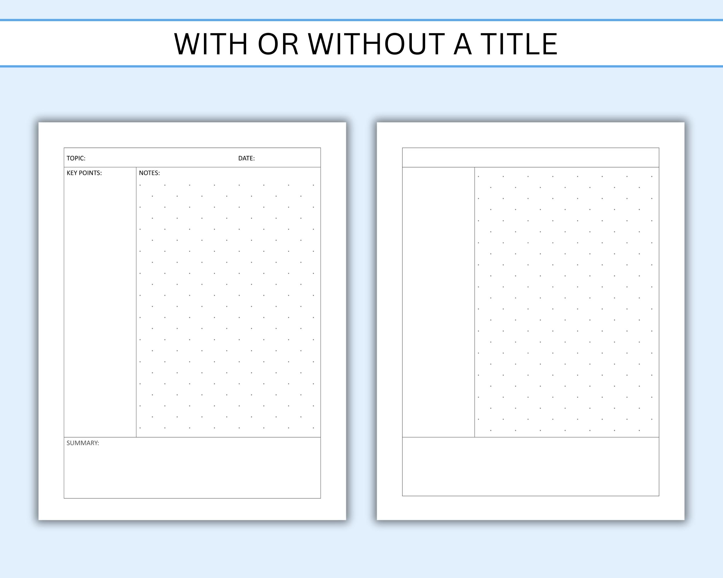 Printable Cornell Notes Paper. Cornell Notes Taking. Cornell Notes ...