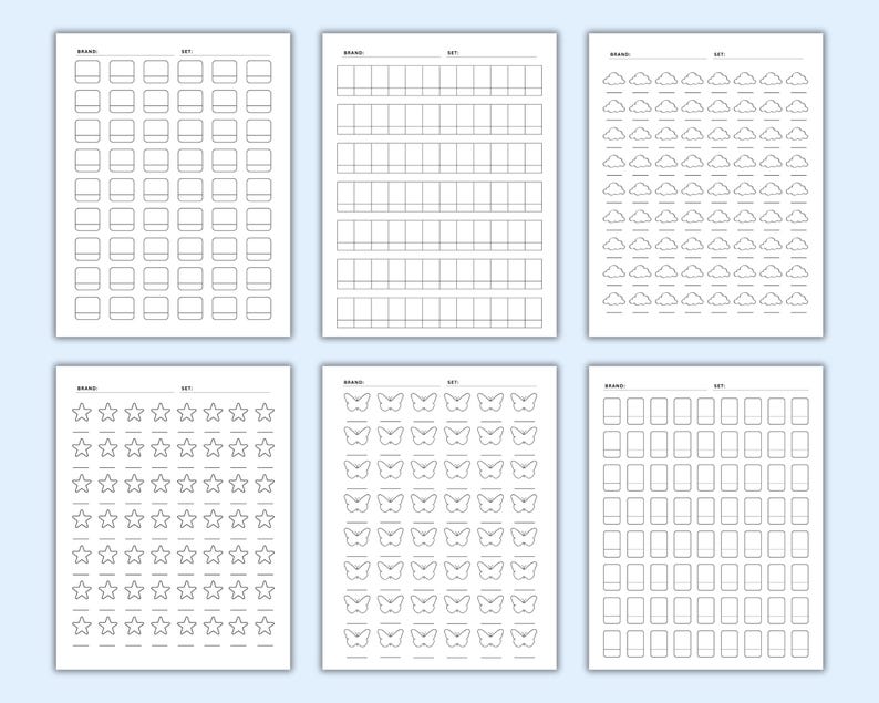 Printable Coloring Swatch Chart. Marker Color Sheet. Color Palette ...