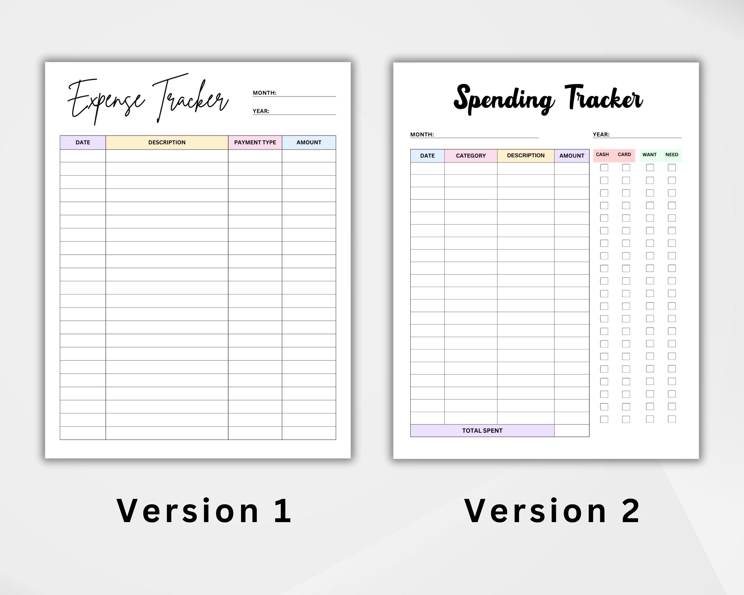 Expense Tracker Printable. Monthly Spending Tracker Sheet. Daily Money ...
