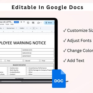 Employee Warning Notice. Printable Employee Write Up. Employee ...