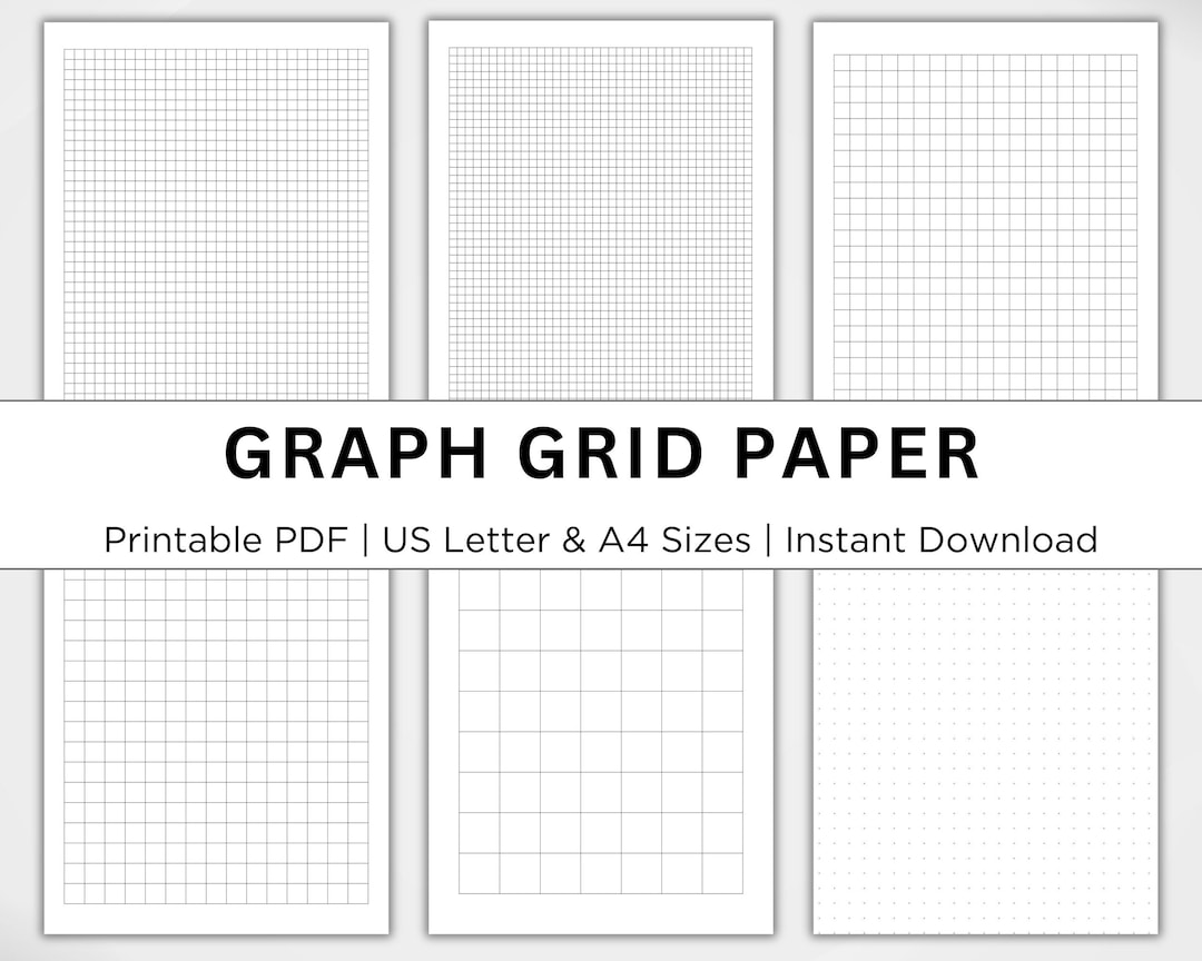 Graph Paper Bundle. Printable Graph Grid Paper. Dot Grid Paper. Digital ...