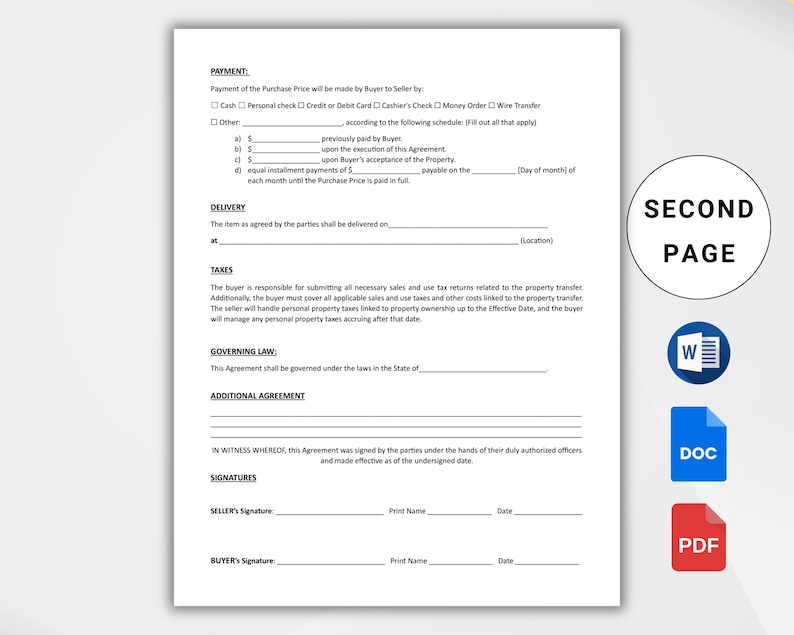 Purchase Agreement Template. Purchase and Sale Contract. Contract of ...
