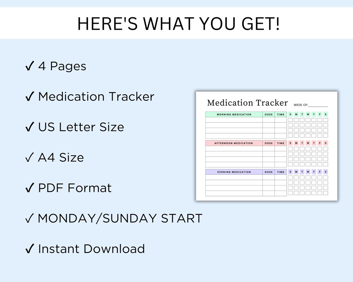 Medication Tracker. Medication Chart. Medication Log. Supplements ...
