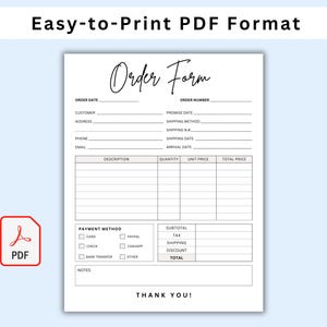Editable Order Form Template: Printable Crafter's Order Sheet (canva ...
