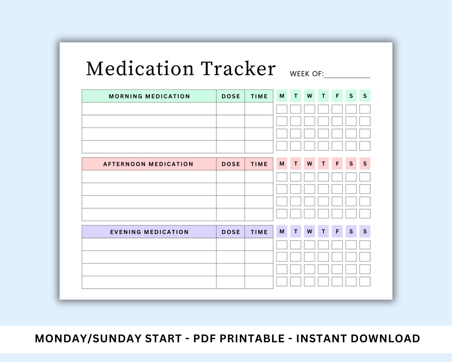 Medication Tracker. Medication Chart. Medication Log. Supplements ...