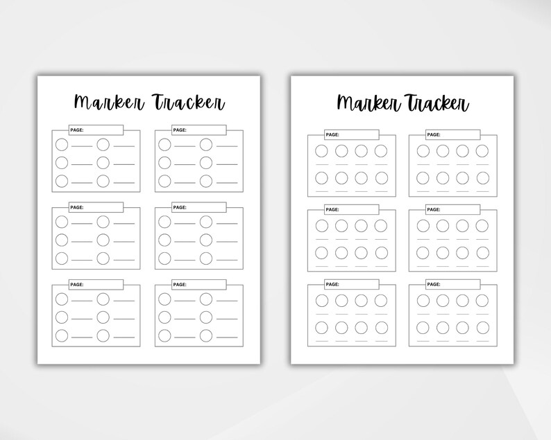 Marker Tracker Printable Planner Page Journal Color Tracker Journal ...
