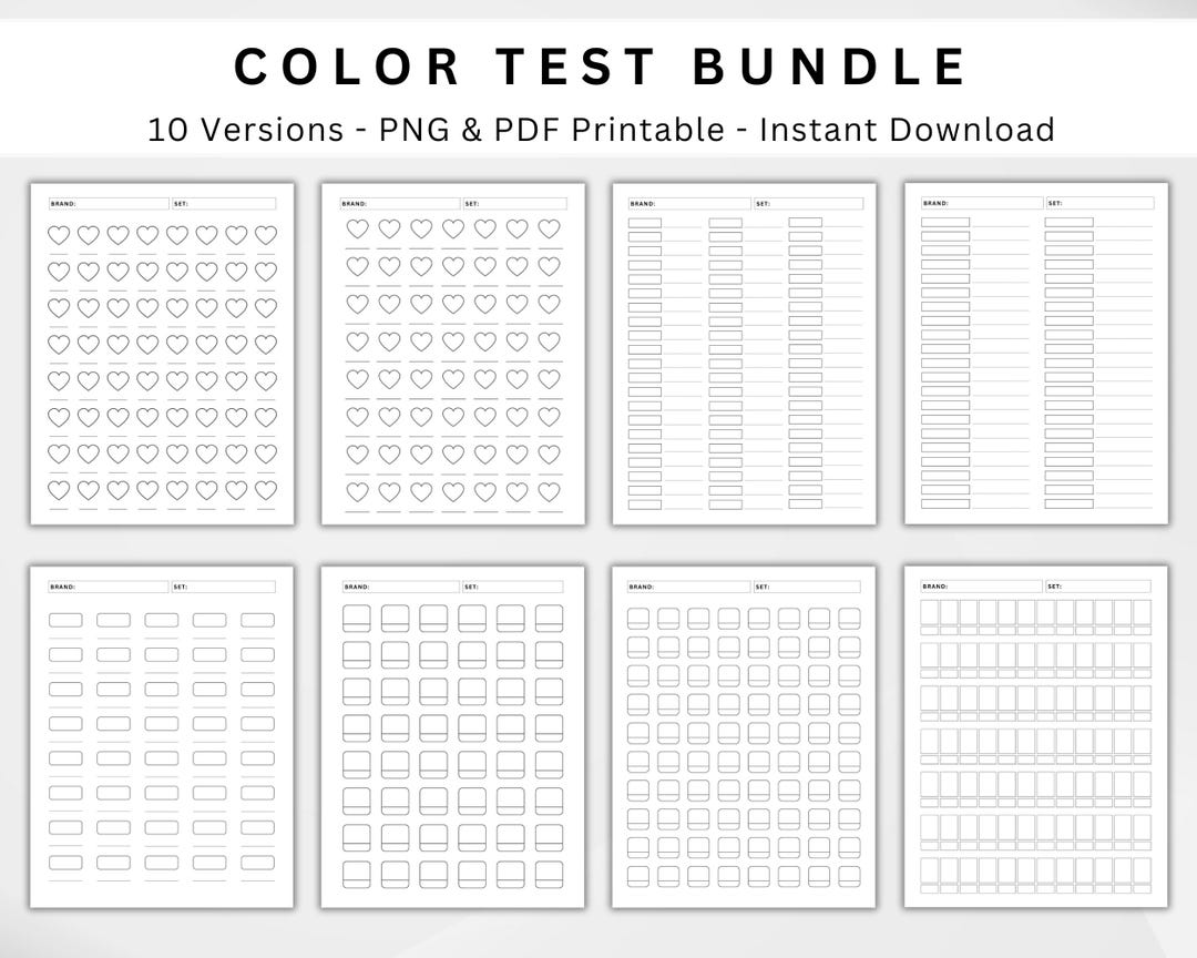 Color Swatch Chart Printable Blank Color Chart Color Swatch Template ...