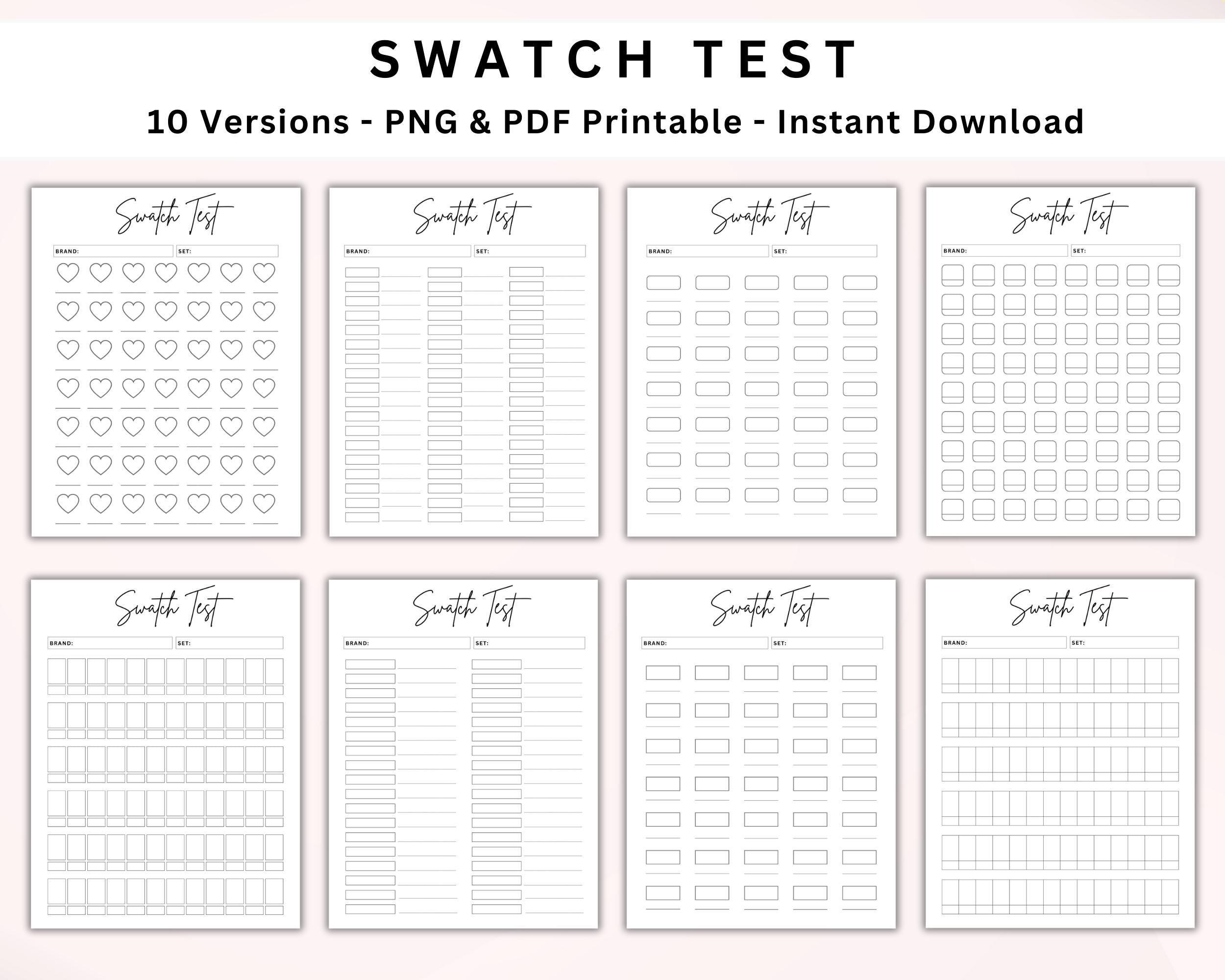 Swatch Test PRINTABLE. Color Test. Color Swatch. Marker Set. Marker ...