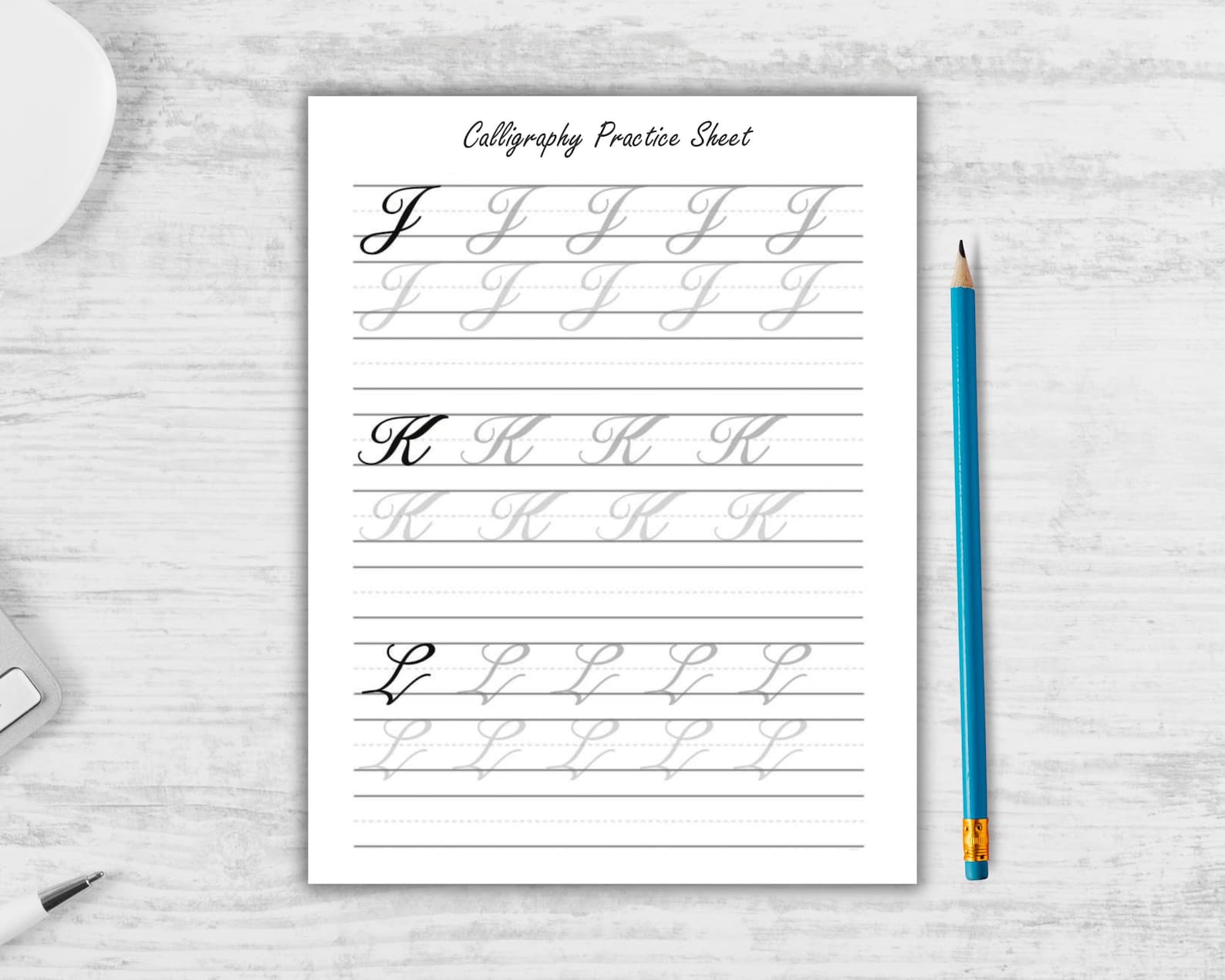 Calligraphy Practice Sheets Template. Printable Calligraphy Worksheets ...