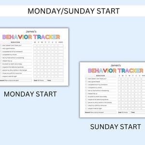 Behavior Tracker for Kids Printable. Good Behavior Chart. Behavior ...