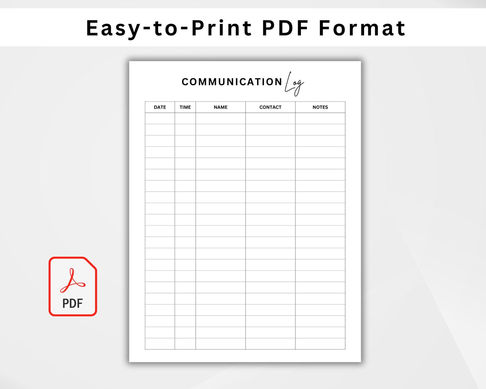 Communication Log Printable. Teacher Communication Log. Call Log PDF ...