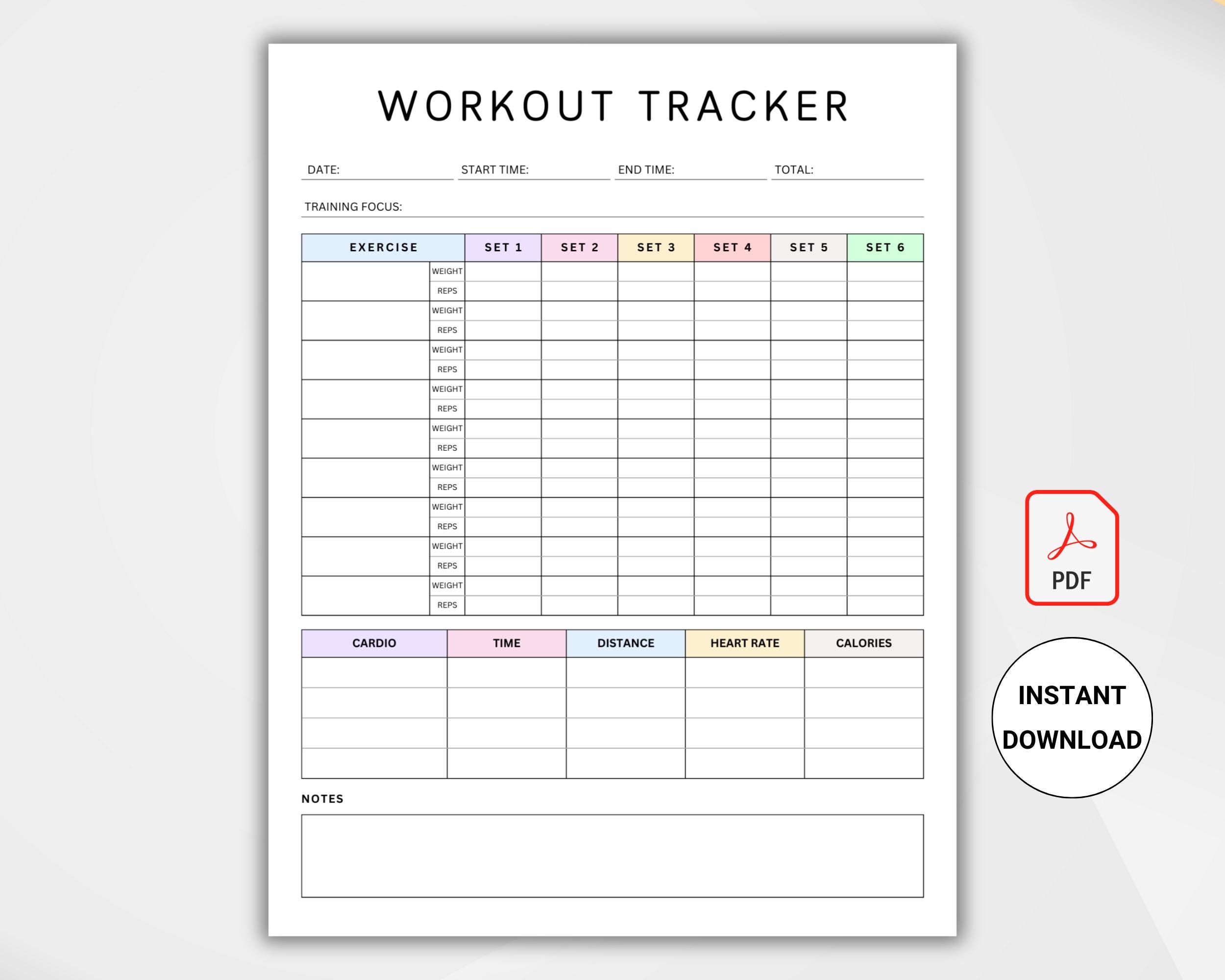 Workout Tracker. Fitness Log. Fitness Tracker. Exercise Tracker. Weight ...