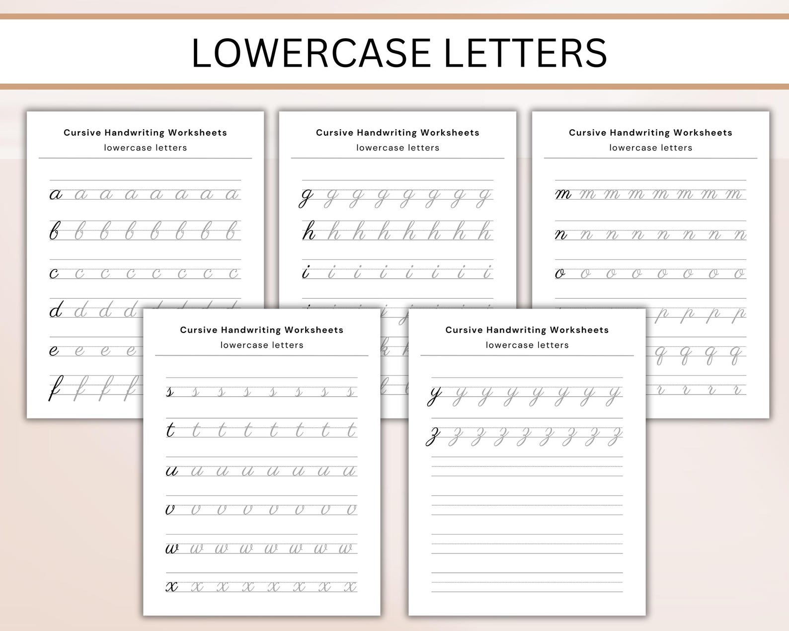 Cursive Handwriting Worksheets. Printable Cursive Worksheets. Uppercase ...